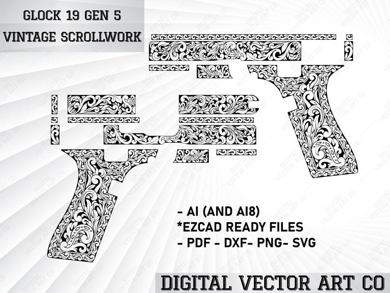 Glock 19 Gen 5 Scrollwork Vector Design - Etsy