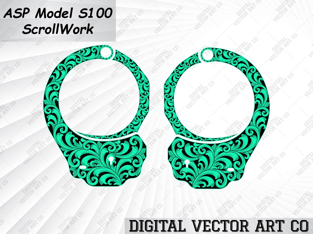 ASP Model S100 Scrollwork Handcuffs Laser Engraving Art | Engraving ...
