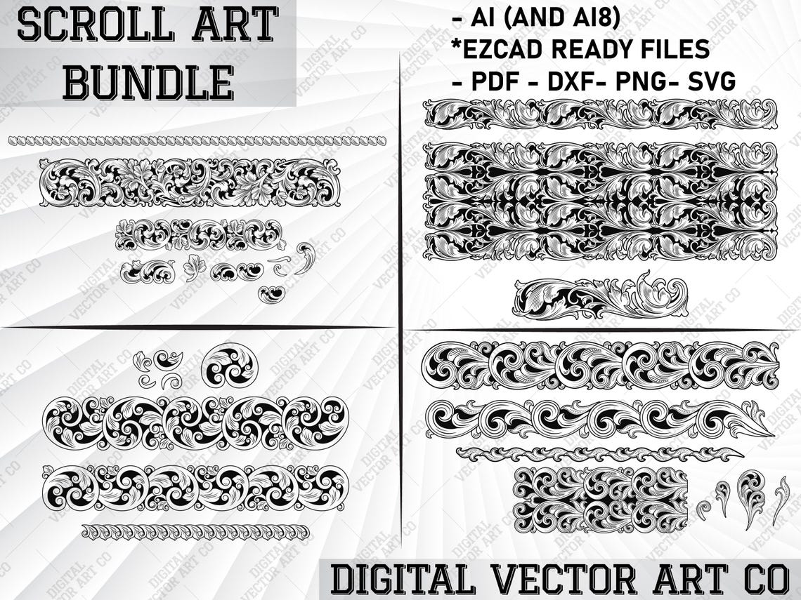 Filigree Ornamentals Scrollwork. Scroll Engraving,ornamentals Engraving ...