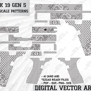 Glock 19 Gen 5 Snake Scale Patterns | Snake Skin Vector | Engraving ...
