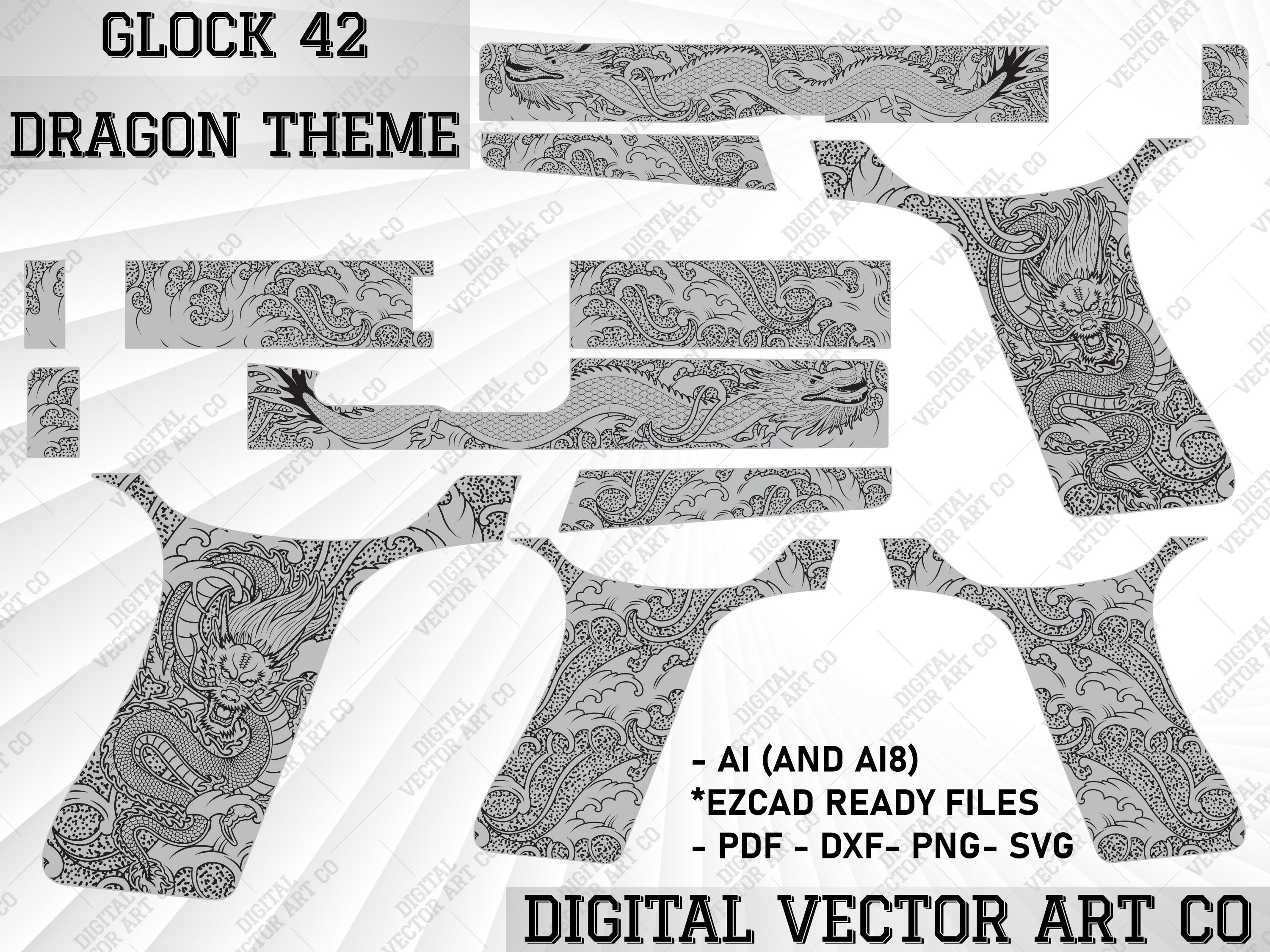 Dragon Theme Glock 42 Stippling Patterns Laser Engraving Files.glock ...