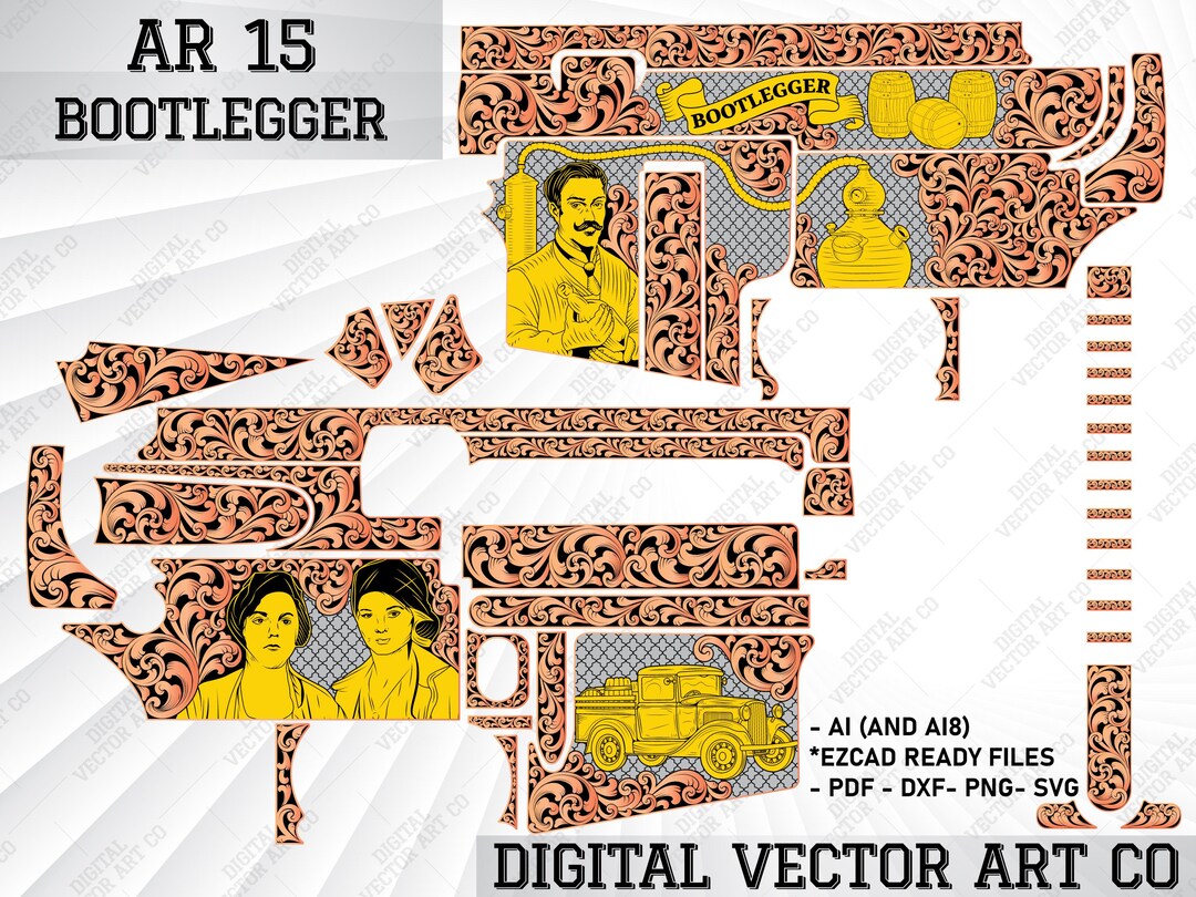 Ar15 Bootlegger Customs Art Svg | Svg Laser Cut File | Vintage ...