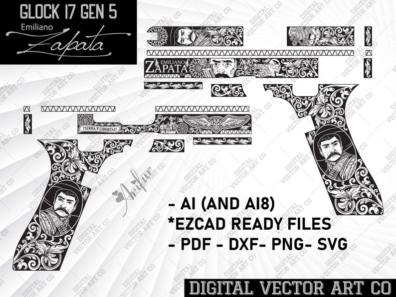 Specially Customize Glock 17 Gen 5 Emiliano Zapata Design for Laser ...