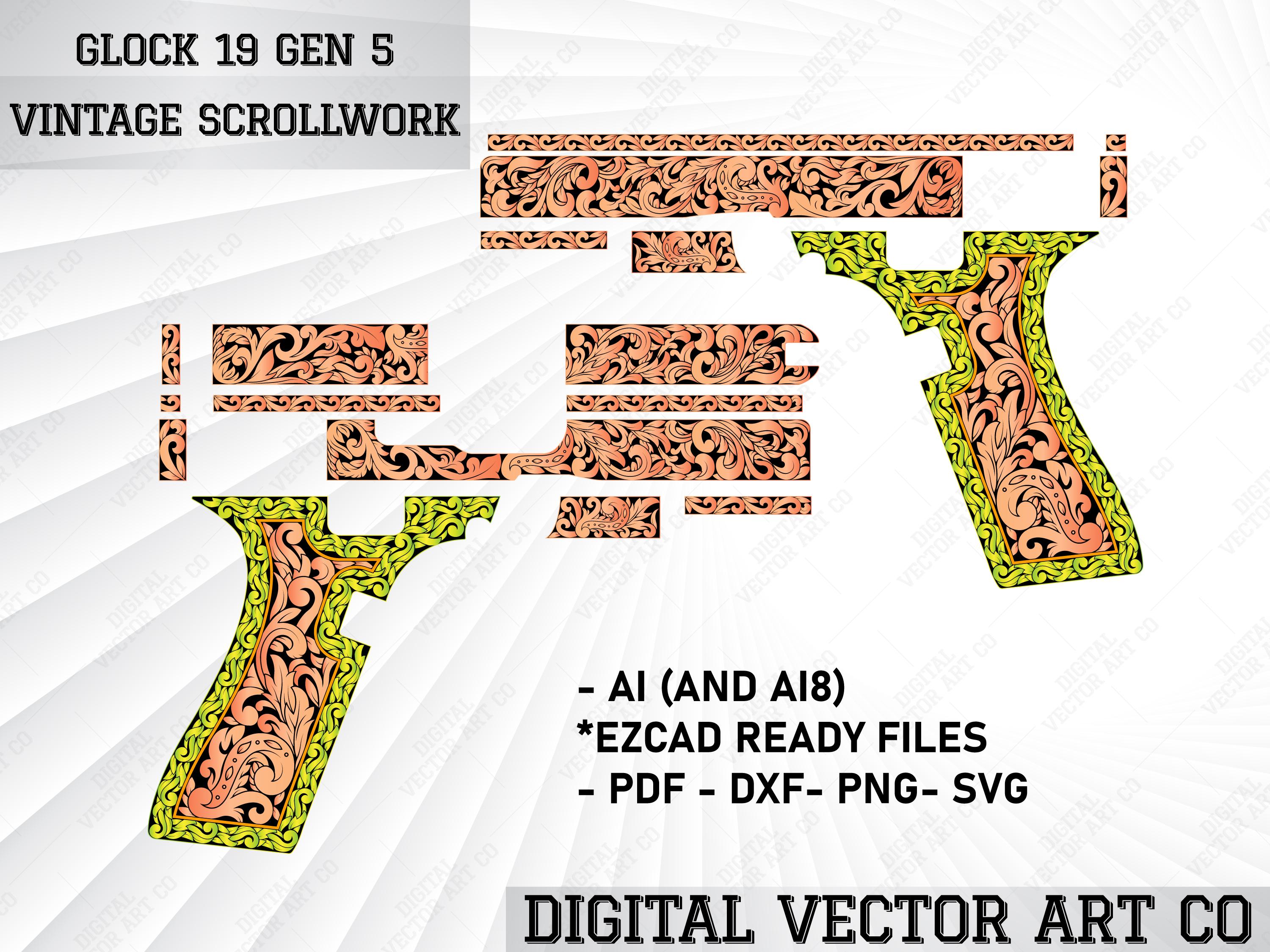 Glock 19 Gen 5 Scrollwork Vector Design - Etsy