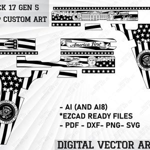 Trump Custom Art Glock 17 Gen 5 | Trump Vector | Engraving Trump Design ...
