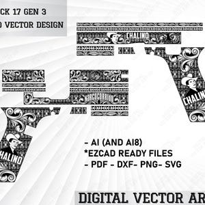 9mm Pistol Vector Art - Chalino Style Vector Design - Inspired by Glock ...