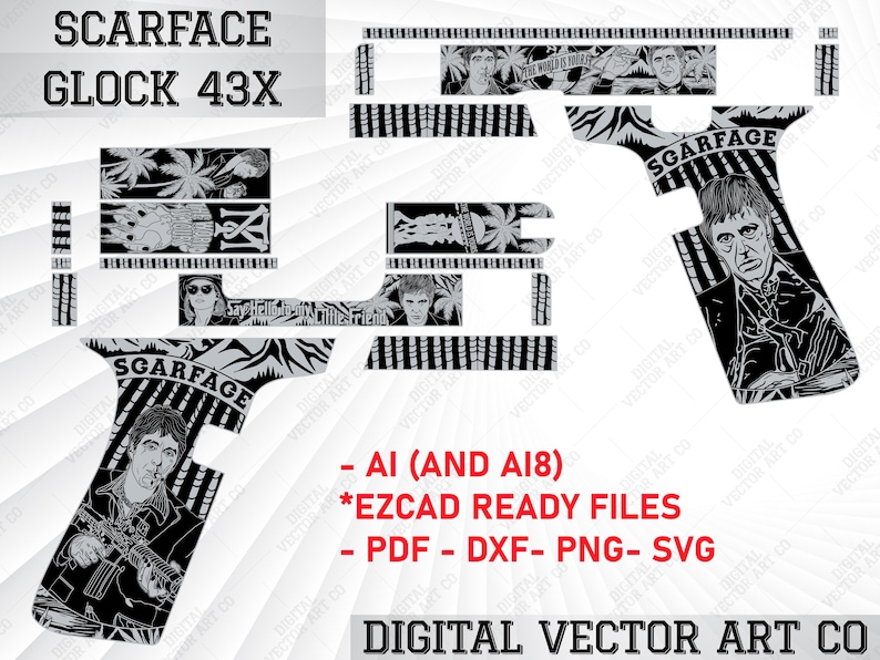 Special Custom Design Scarface Glock 43x | Custom Gun Engraving ...
