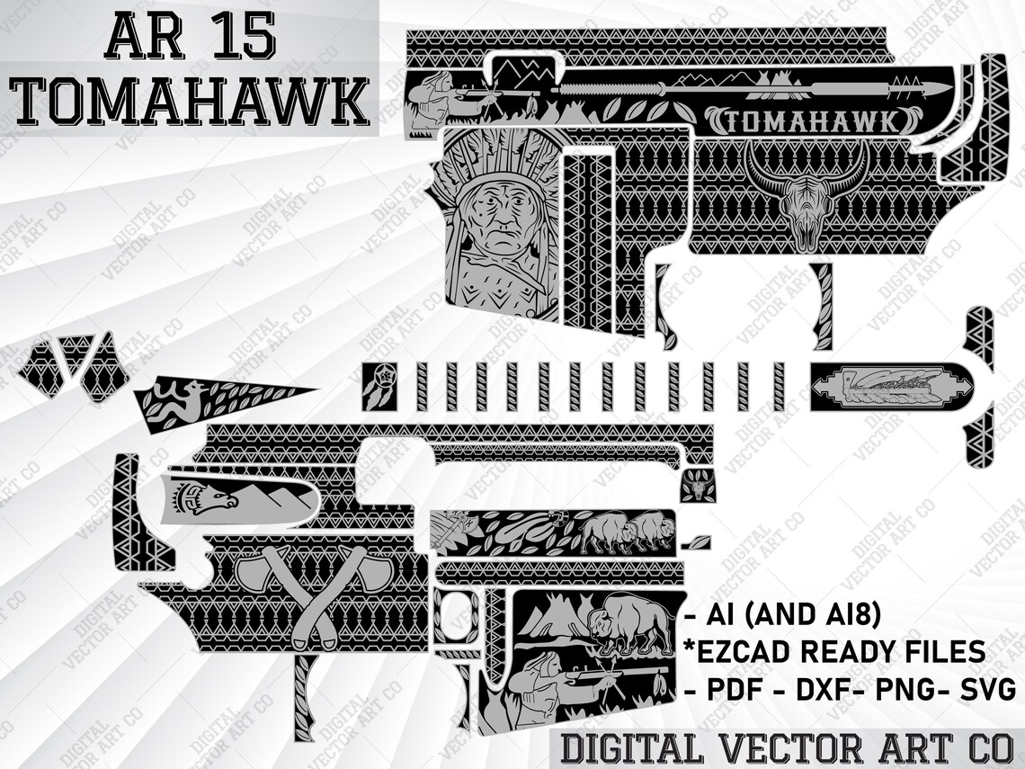 Ar 15 Tomahawk. Svg Ar File, Svg Patterns, Tomahawk Pattern,vector Art ...