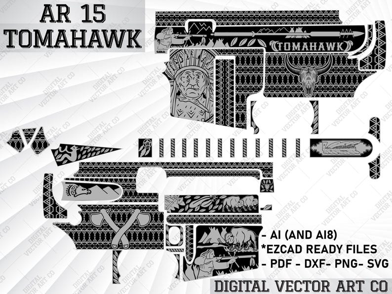 Ar 15 Tomahawk. Svg Ar File, Svg Patterns, Tomahawk Pattern,vector Art ...
