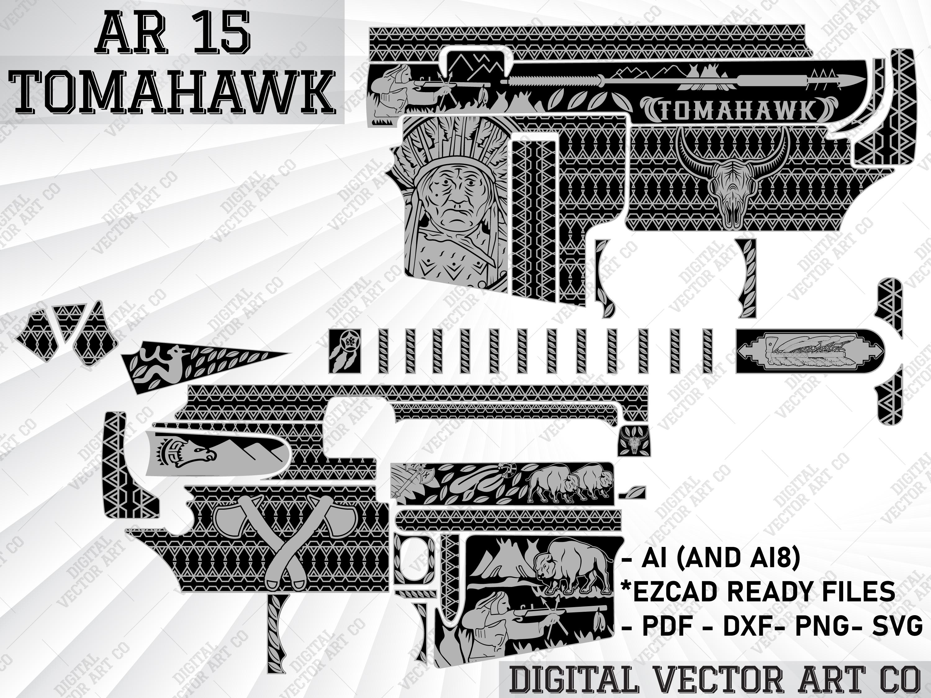 Ar 15 Tomahawk. Svg Ar File, Svg Patterns, Tomahawk Pattern,vector Art ...