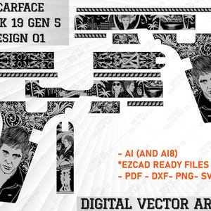 Scarface Design Glock 19 Gen 5 | Digital Laser Engraving File | Ezcad ...