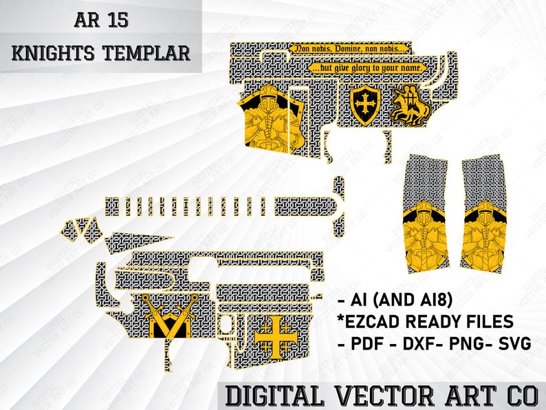 Knights Templar Svg Vector Design for Ar15 Laser Engraving File | Svg ...