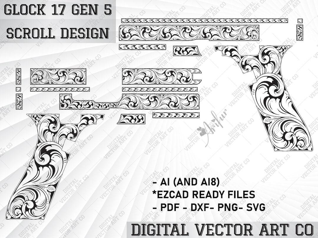 Glock 17 Gen 5 Scroll Design,laser Engraving File,ezcad Ready Files ...