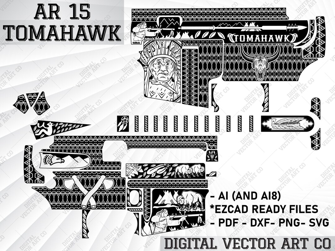Ar 15 Tomahawk. Svg Ar File, Svg Patterns, Tomahawk Pattern,vector Art ...
