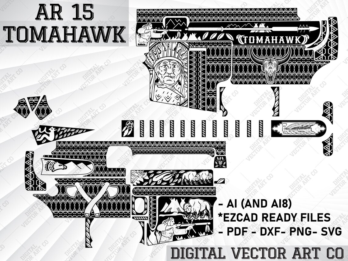 Ar 15 Tomahawk. Svg Ar File, Svg Patterns, Tomahawk Pattern,vector Art ...