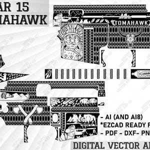 Ar 15 Tomahawk. Svg Ar File, Svg Patterns, Tomahawk Pattern,vector Art ...