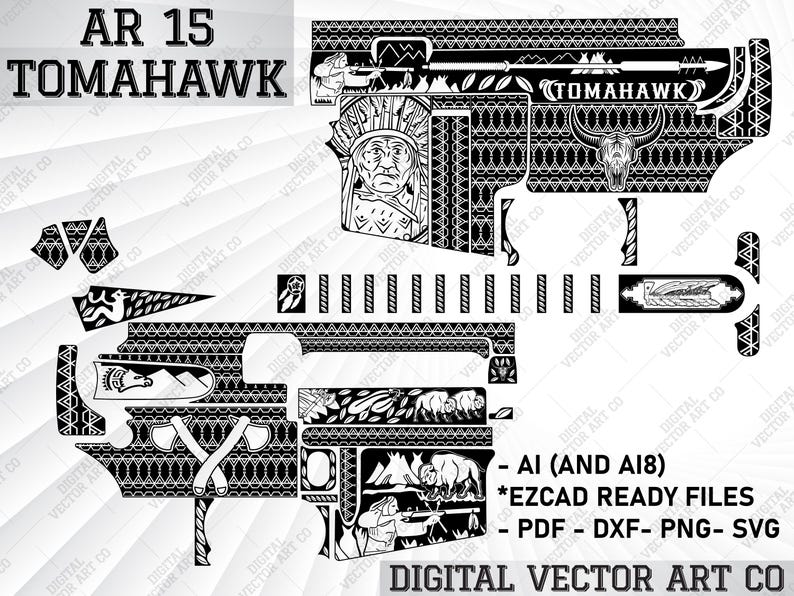 Ar 15 Tomahawk. Svg Ar File, Svg Patterns, Tomahawk Pattern,vector Art ...