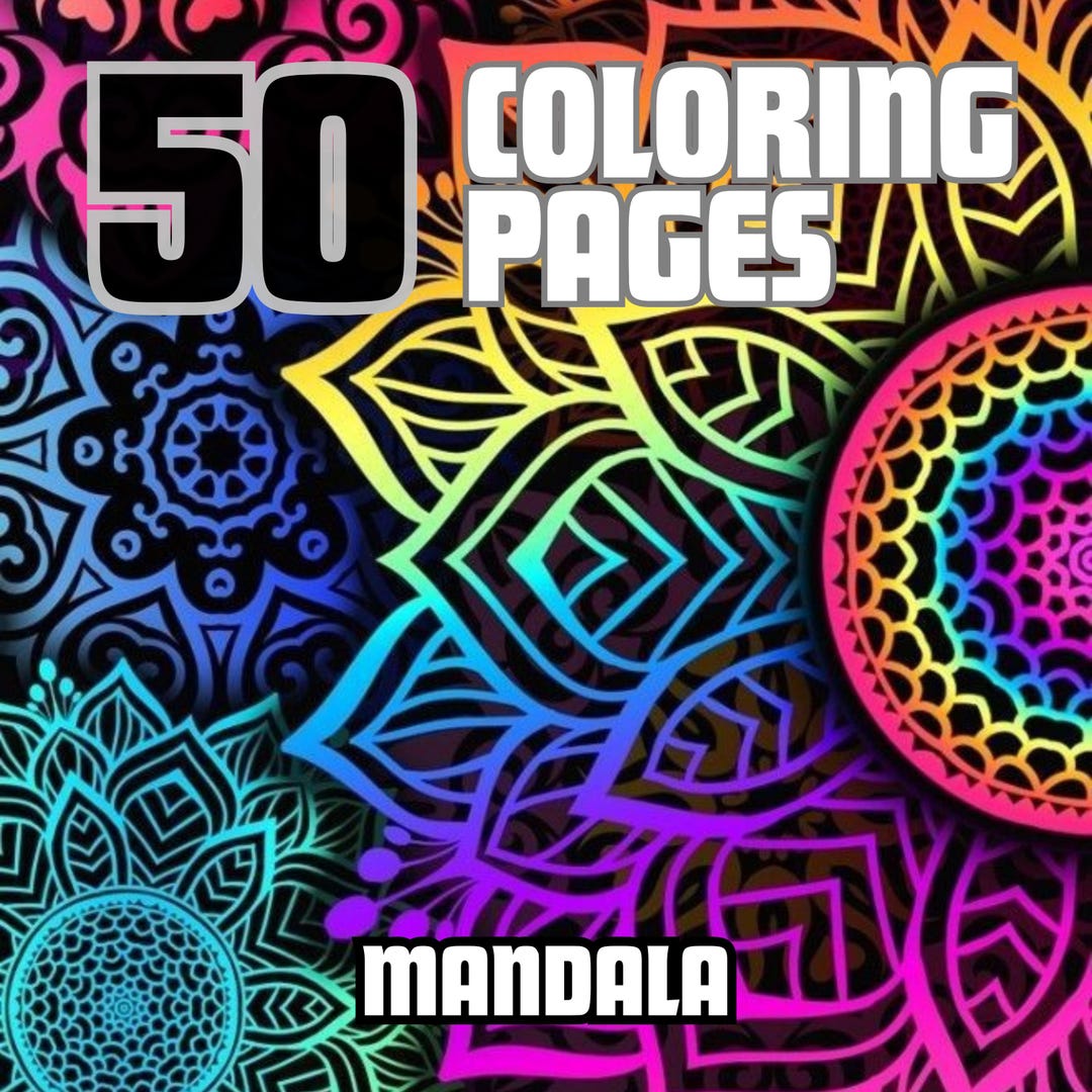50 Mandala Coloring Pages editable ready to Print - Etsy