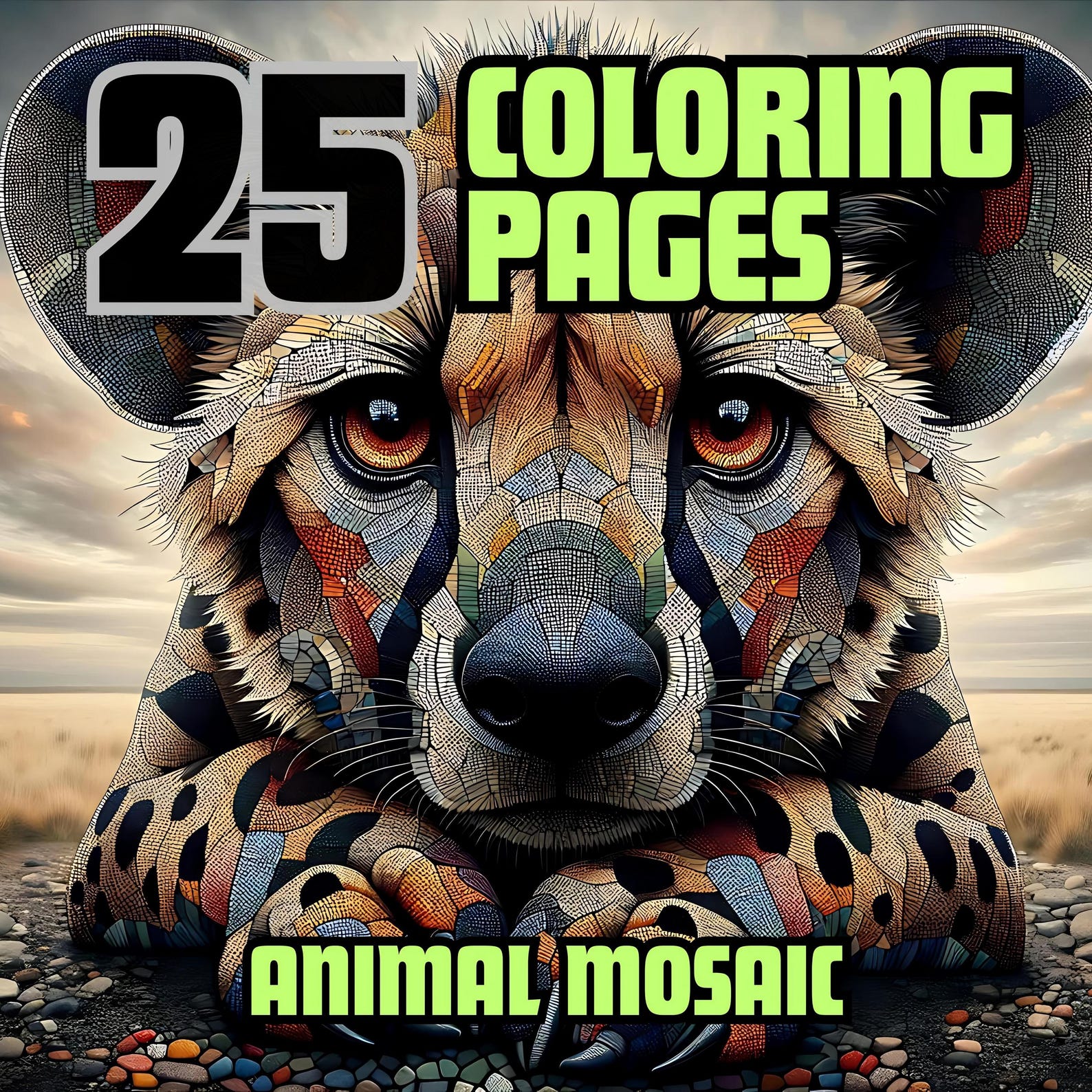 25 Animal Mosaic Coloring Pages FREE Coloring Calendar editable ready ...