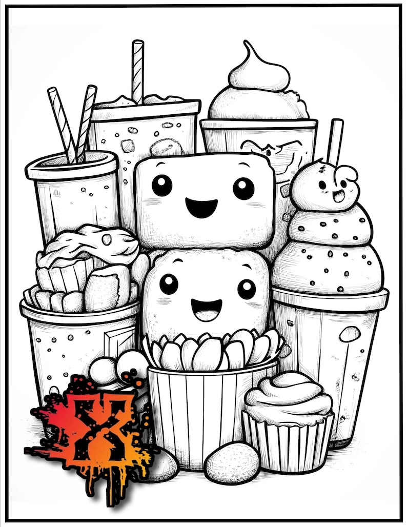 25 Candy and Ice Cream "cute and Kawaii" Coloring Pages + FREE Coloring ...