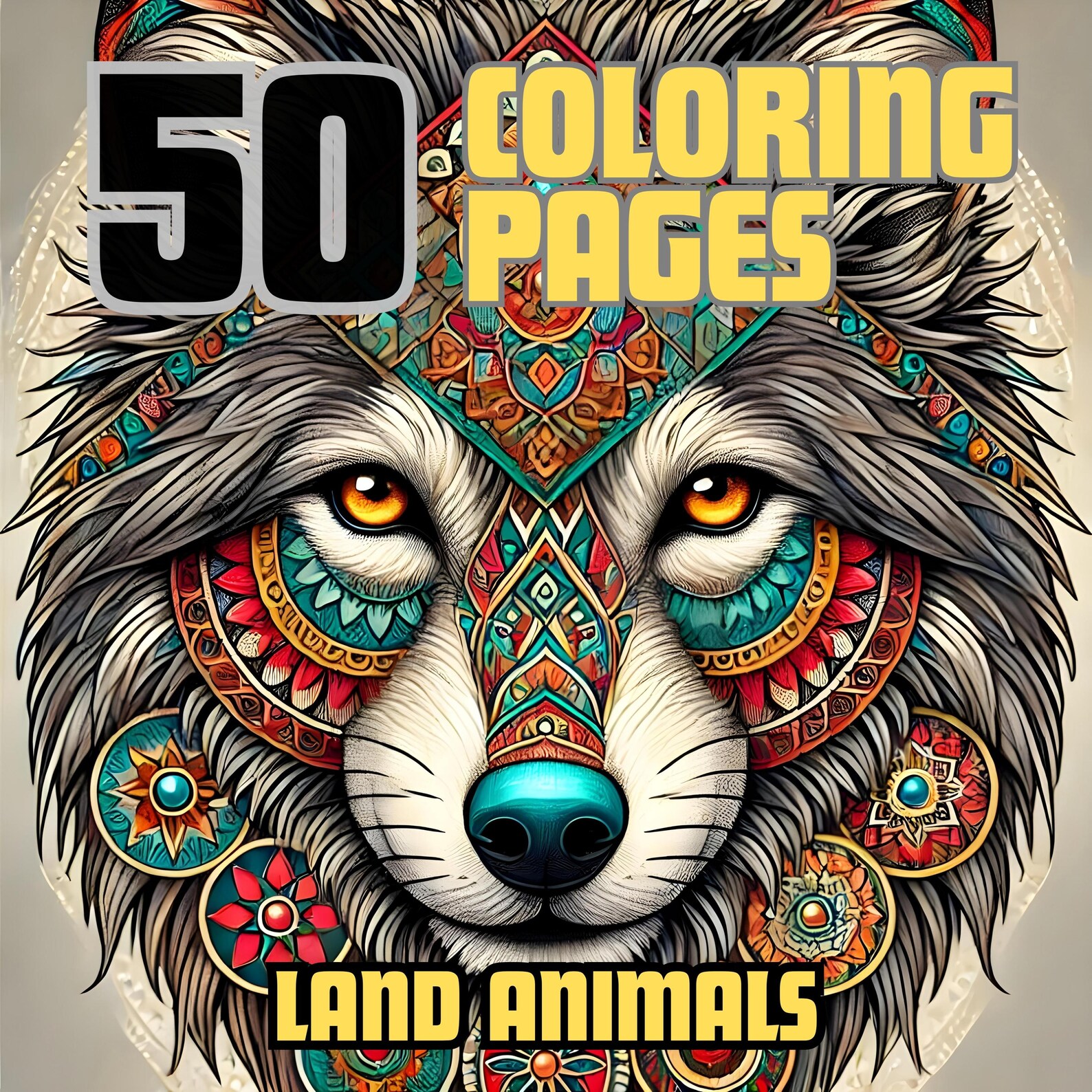 50 Land Animals Coloring Pages FREE Coloring Calendar editable ready to ...