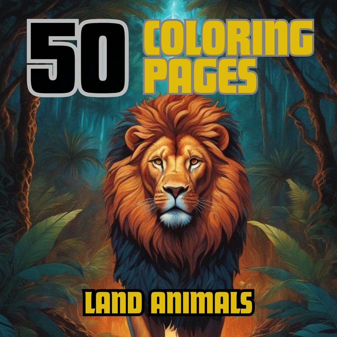 50 Land Animals Coloring Pages FREE Coloring Calendar editable ready to ...