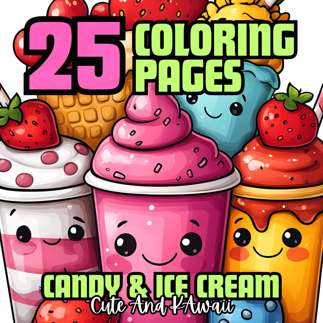 25 Candy and Ice Cream "cute and Kawaii" Coloring Pages + FREE Coloring ...