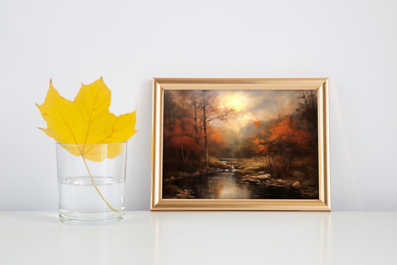Autumn River Printable Wall Art, Seasonal Nature Decor, Fall Scenic ...