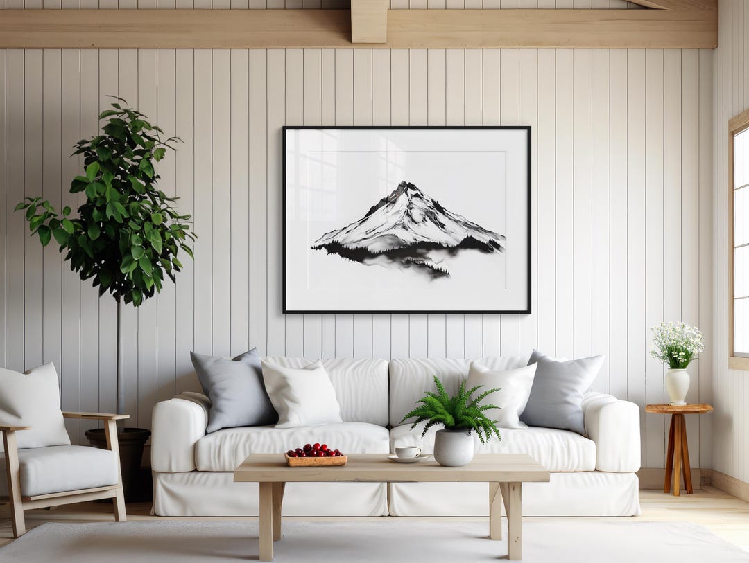 Oregon Landscape Painting Download, Natural Mountain Scene, Mount Hood ...