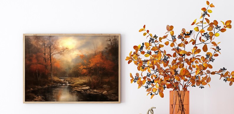 Autumn River Printable Wall Art, Seasonal Nature Decor, Fall Scenic ...