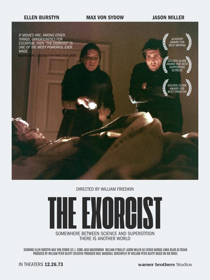 The Exorcist, 1973, Vintage/retro Poster - Etsy