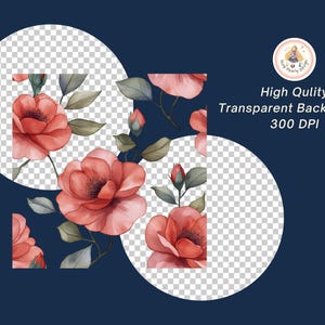 20 PNG Watercolor Rose Clipart | Transparent Background | 3000x3000px ...