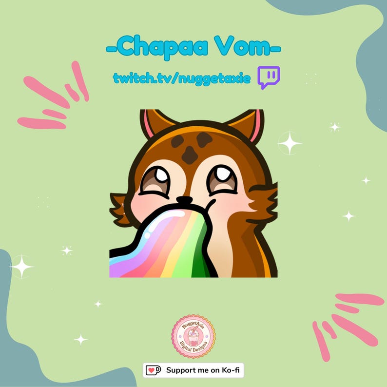 Chapaa Rainbow Vomit Emote - Etsy
