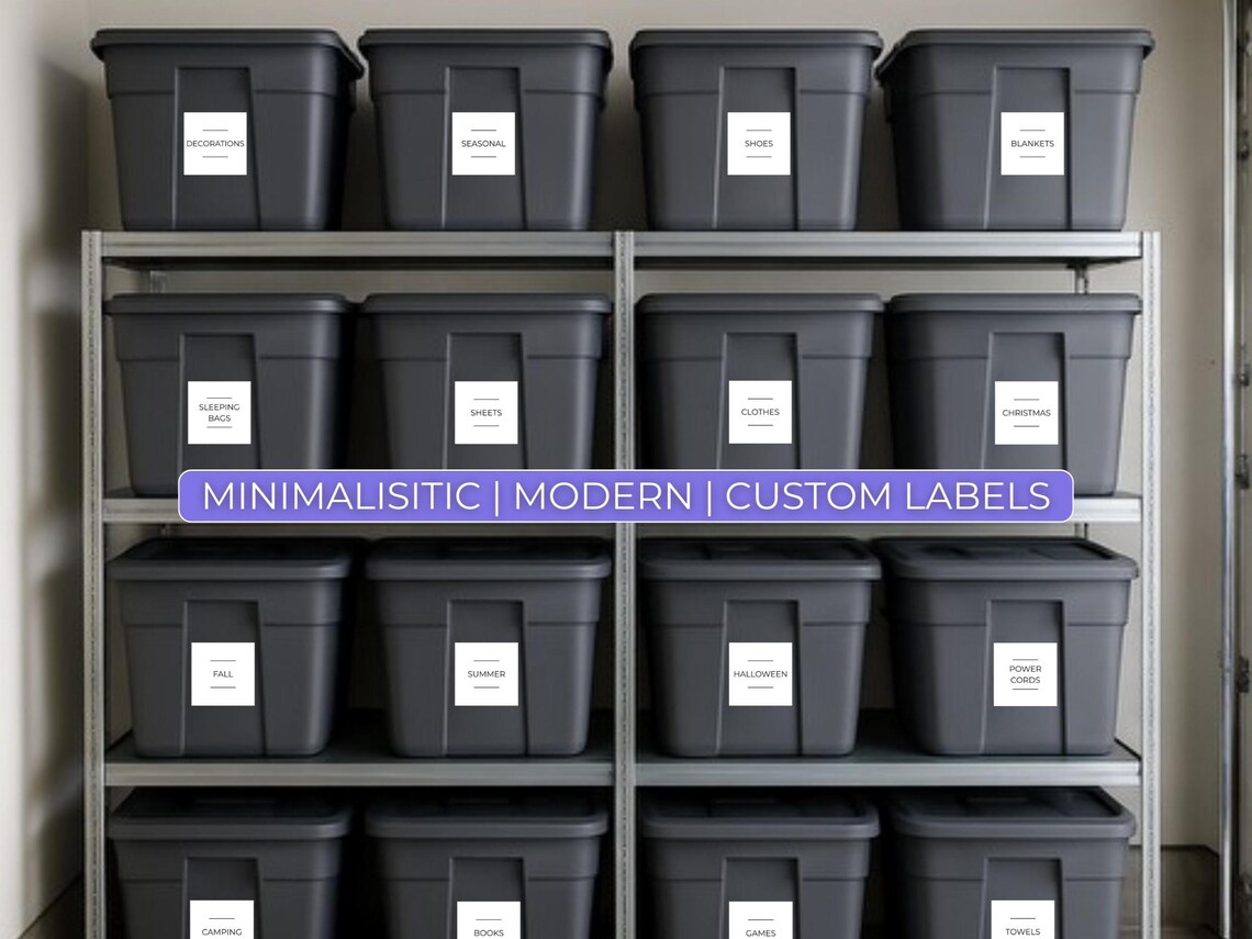 Personalized Minimalist Labels: Custom Organization Stickers for Totes ...