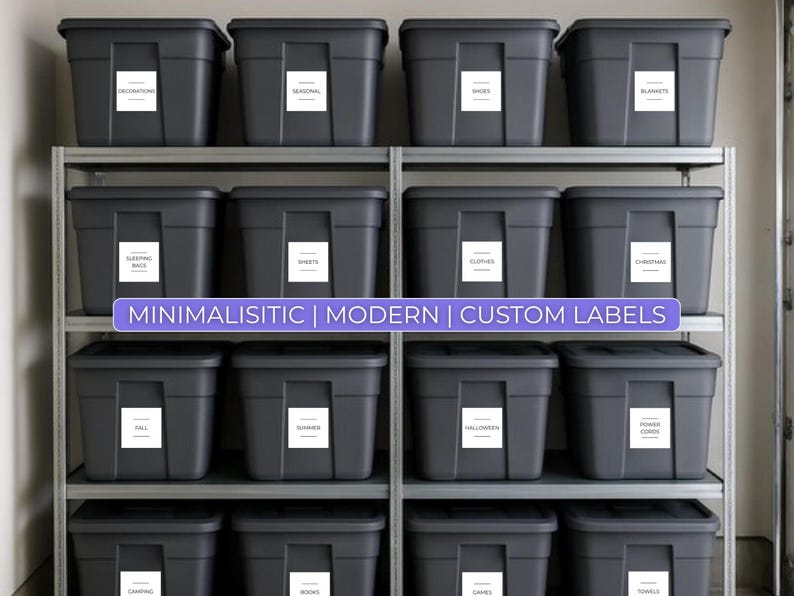Personalized Minimalist Labels: Custom Organization Stickers for Totes ...
