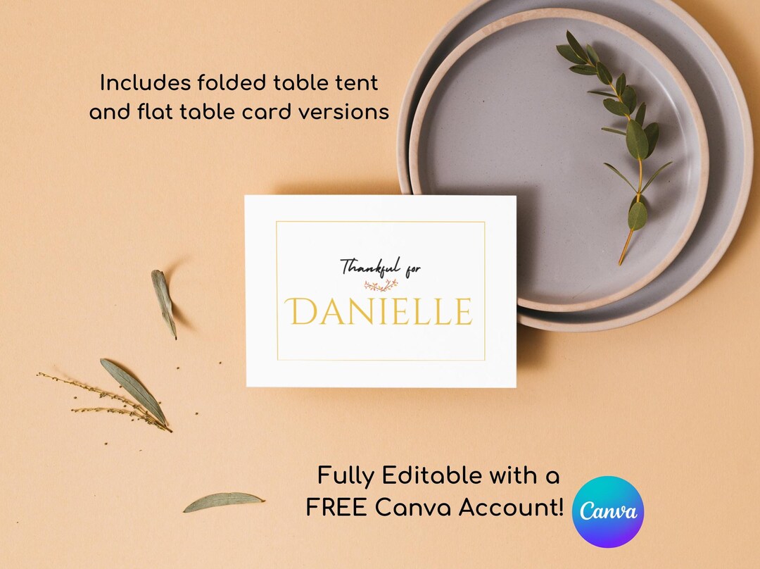 Thanksgiving Name Cards Templates, Thanksgiving Place Setting Cards ...