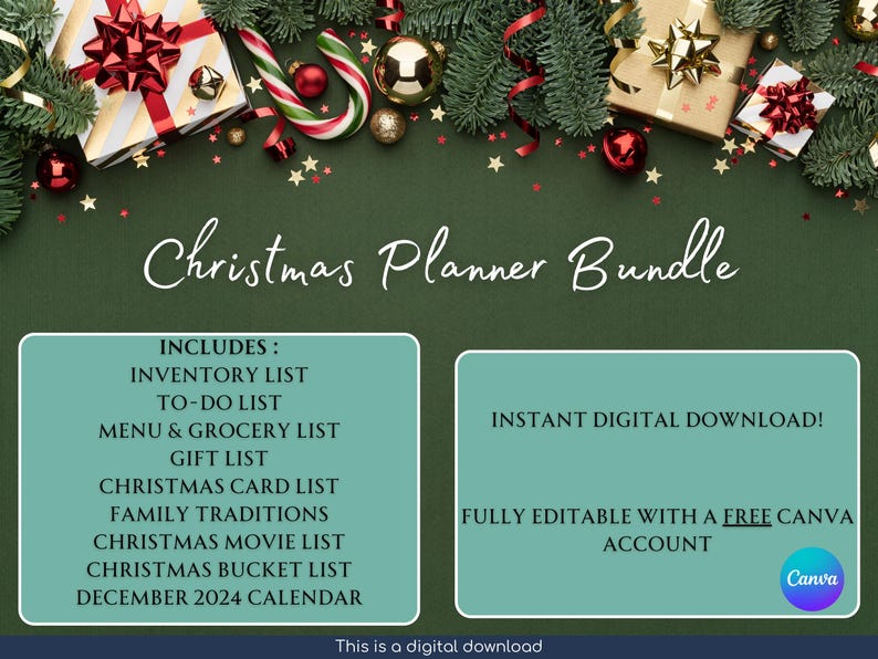 Christmas Planner Bundle | Printable | Instant Download | Editable ...