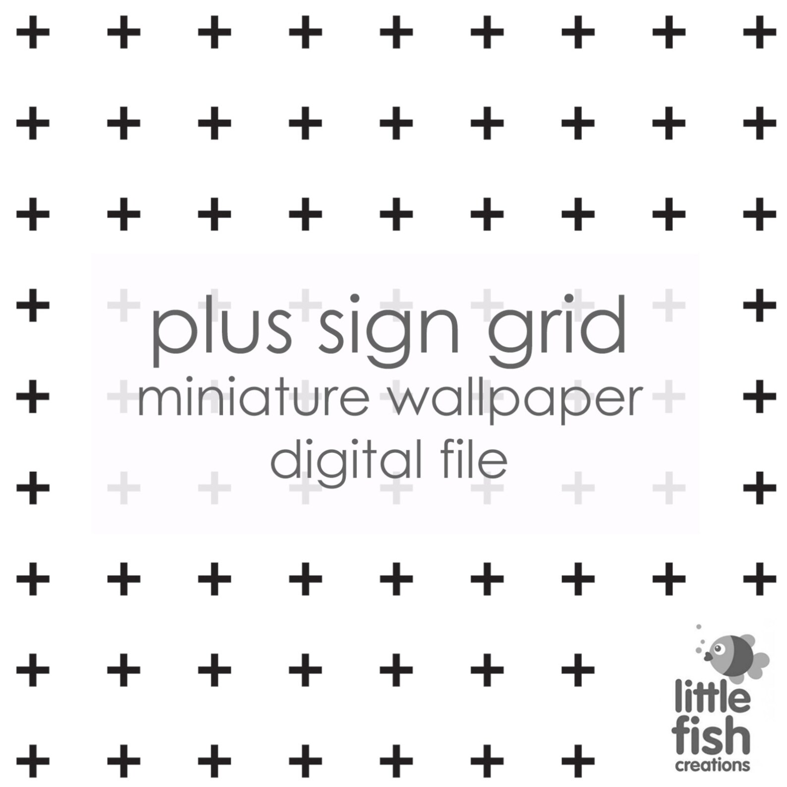 Digital Download plus Sign Grid Black on White - Etsy