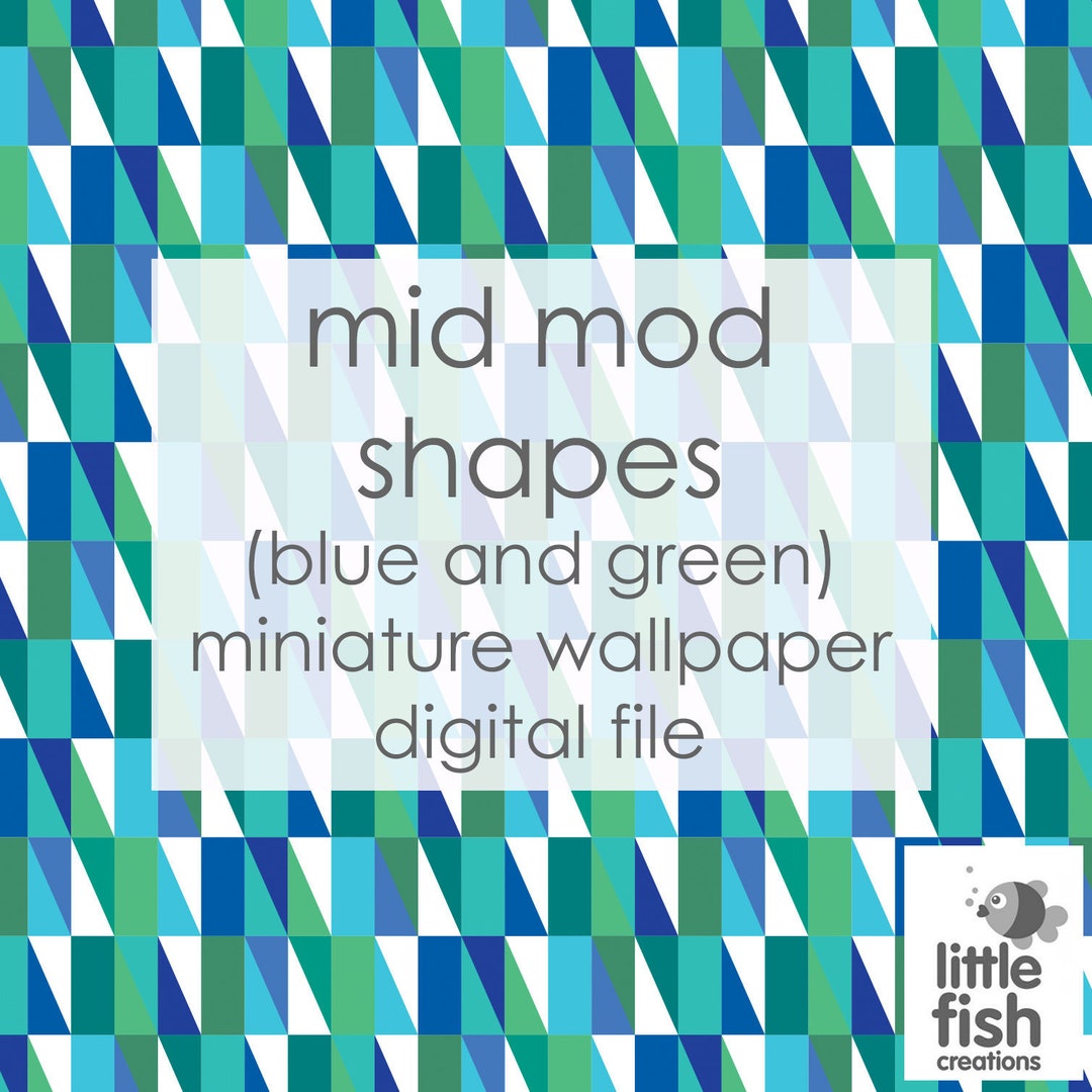 Digital Download “mid Mod Shapes - Blue and Green” Digital Dollhouse ...