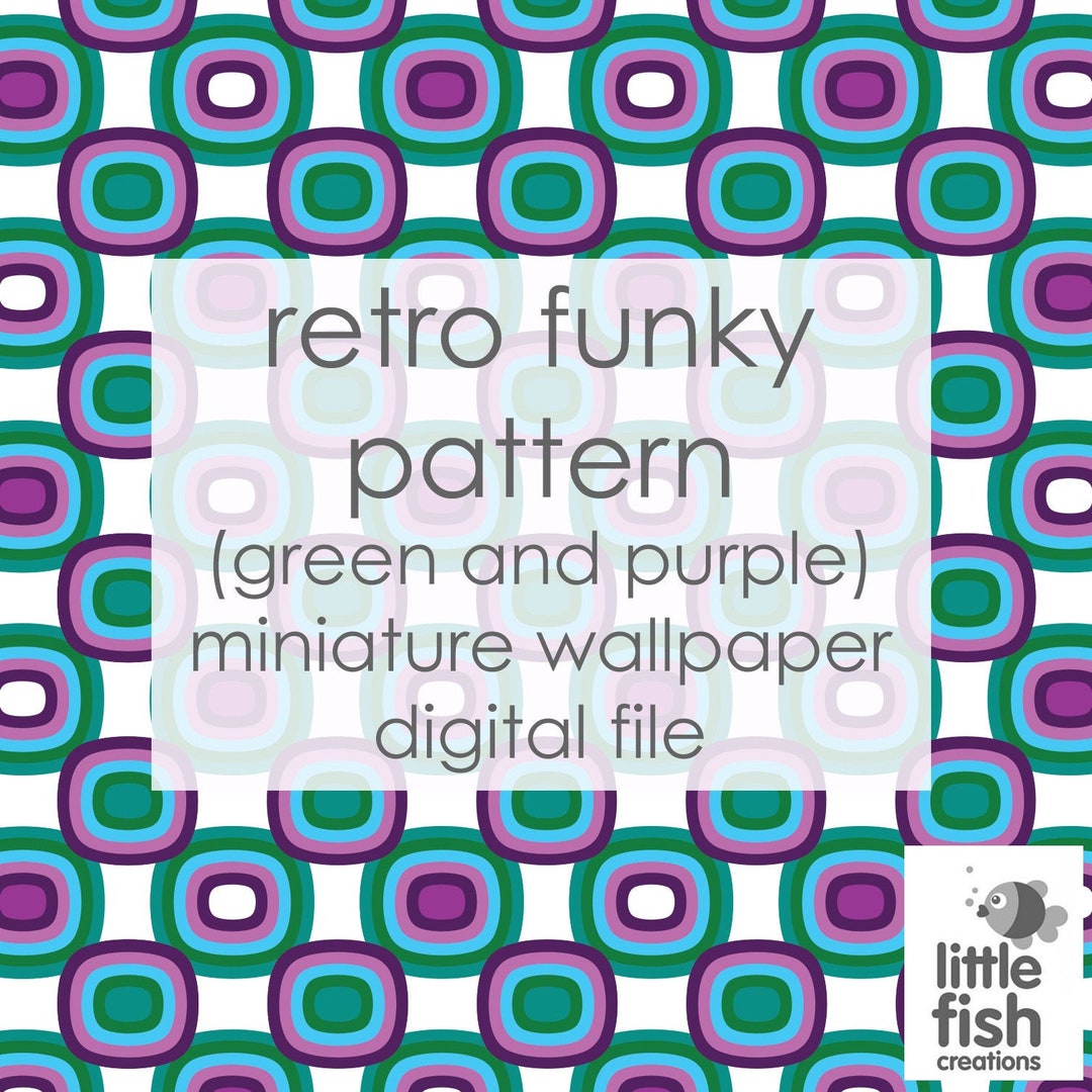 Digital Download “retro Funky Pattern - Green and Purple” Digital ...