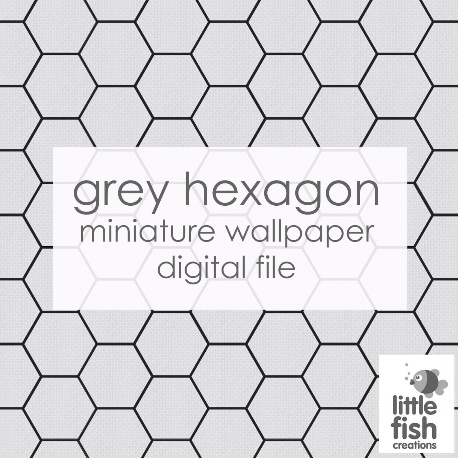 Digital Download "grey Textured Hexagon Tiles" Miniature Dollhouse ...