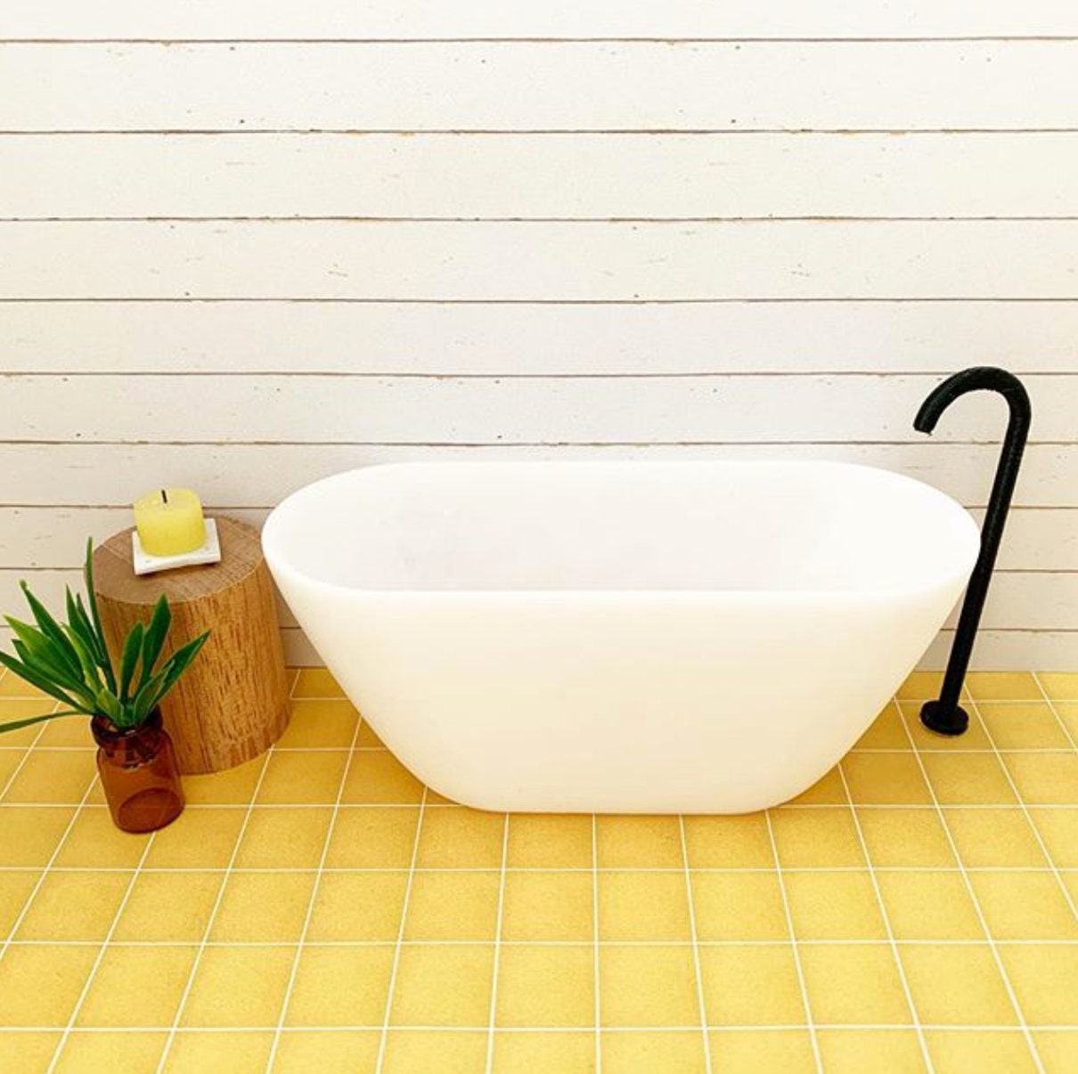 Digital Download "yellow Mustard Square Encaustic Tiles" - Miniature ...