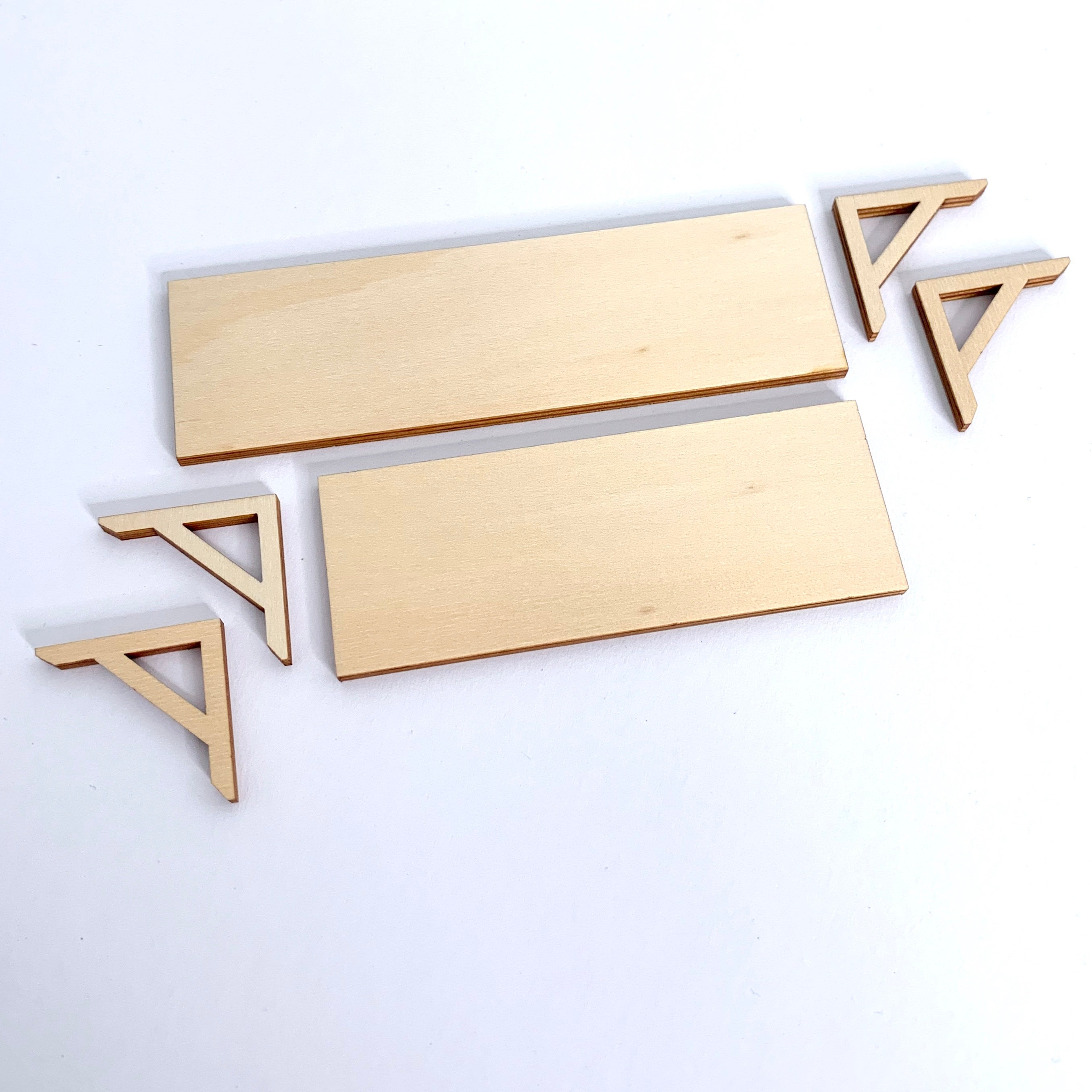 Dollhouse Miniature Wooden Small Shelf with Wooden Brackets — Small ...
