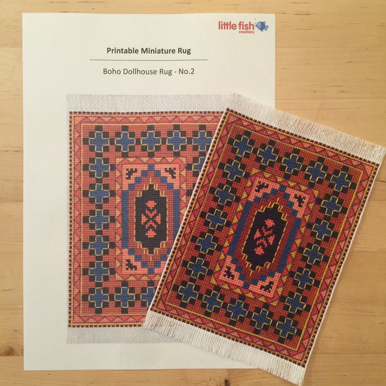 Printable "boho No. 2" Miniature Floor Rug - Modern Miniature for ...