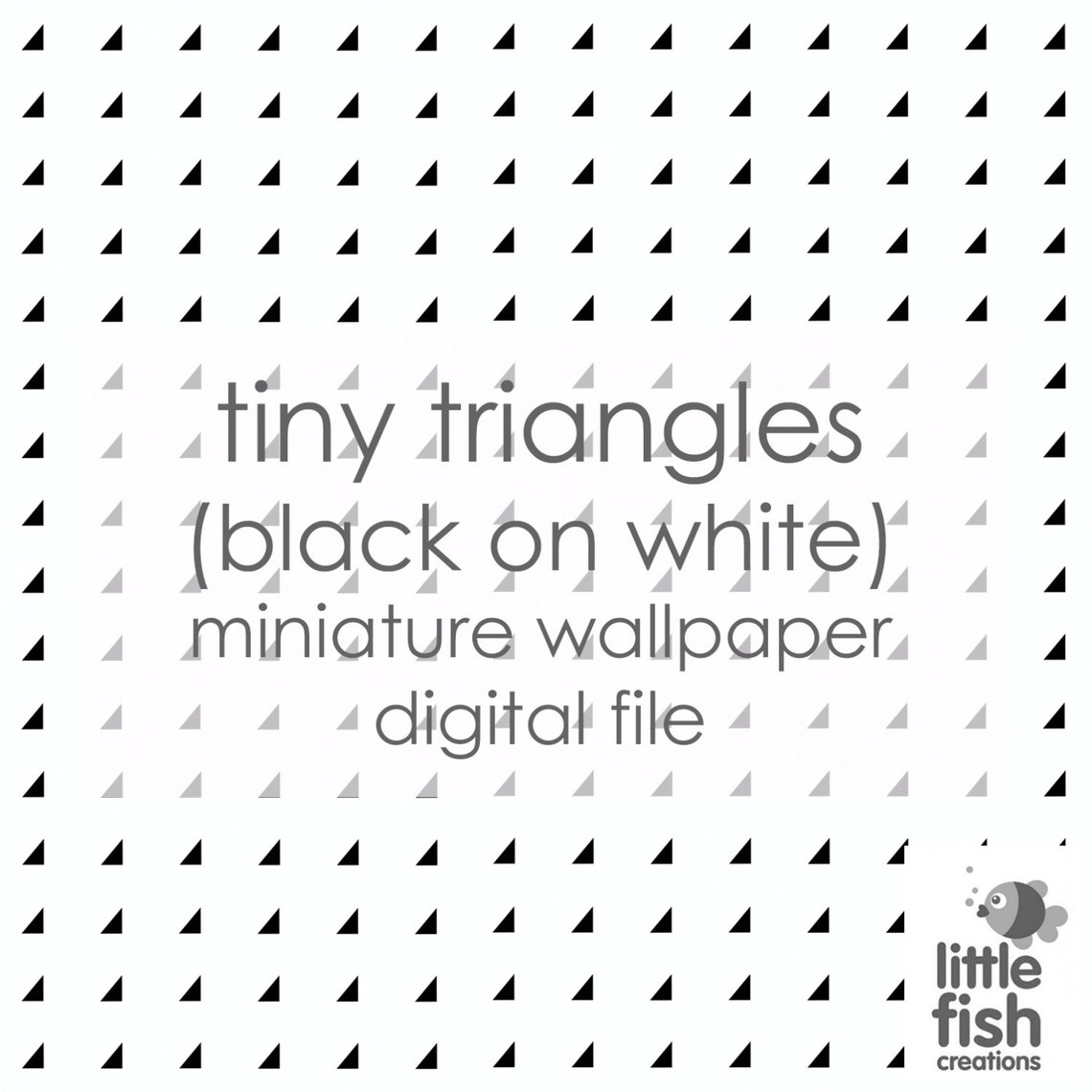 Digital Download "tiny Triangles - Black on White" Miniature Dollhouse ...