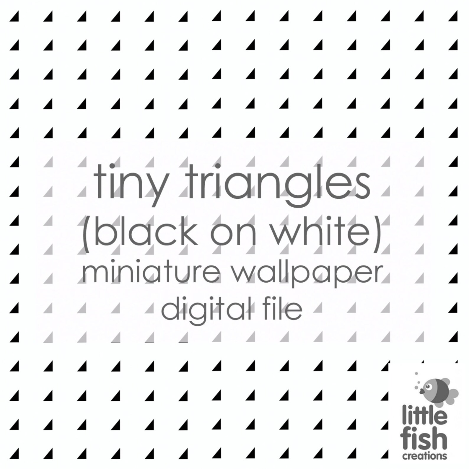 Digital Download "tiny Triangles - Black on White" Miniature Dollhouse ...