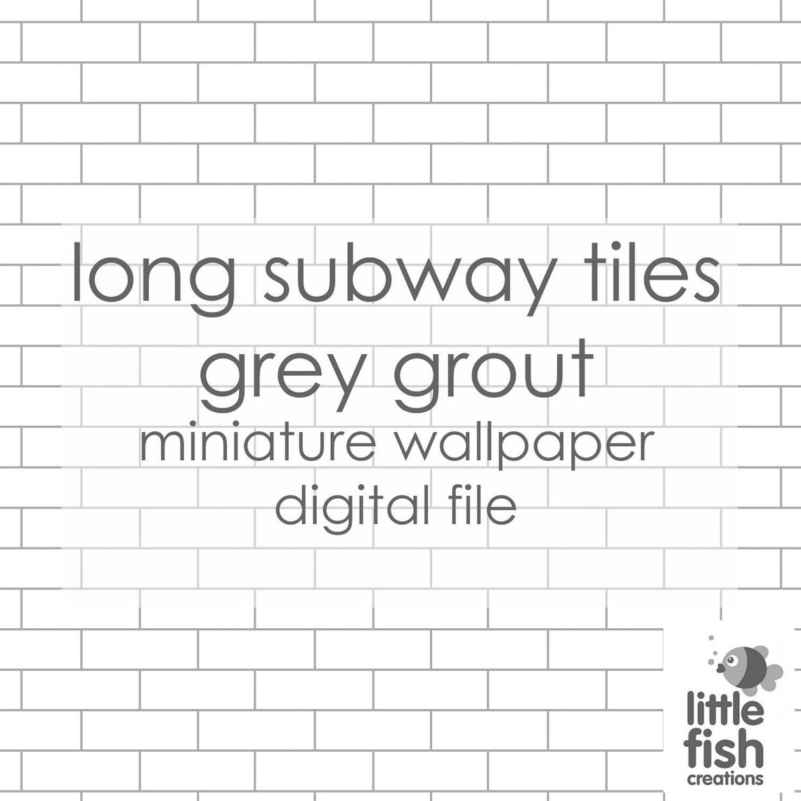 Digital Download long White Subway Tile Grey - Etsy