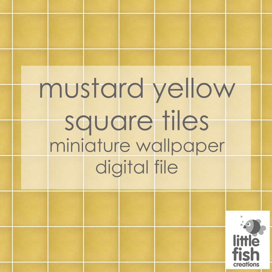 Digital Download "yellow Mustard Square Encaustic Tiles" - Miniature ...