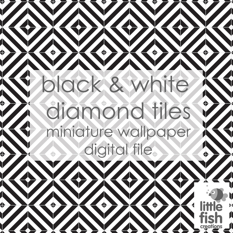 Digital Download black and White Diamond Tiles - Etsy