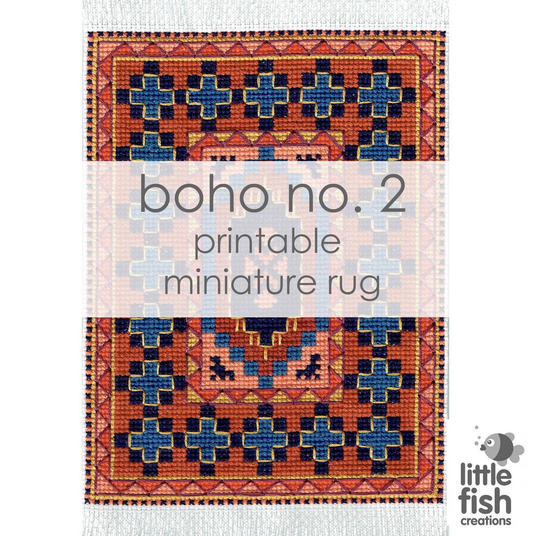 Printable "boho No. 2" Miniature Floor Rug - Modern Miniature for ...